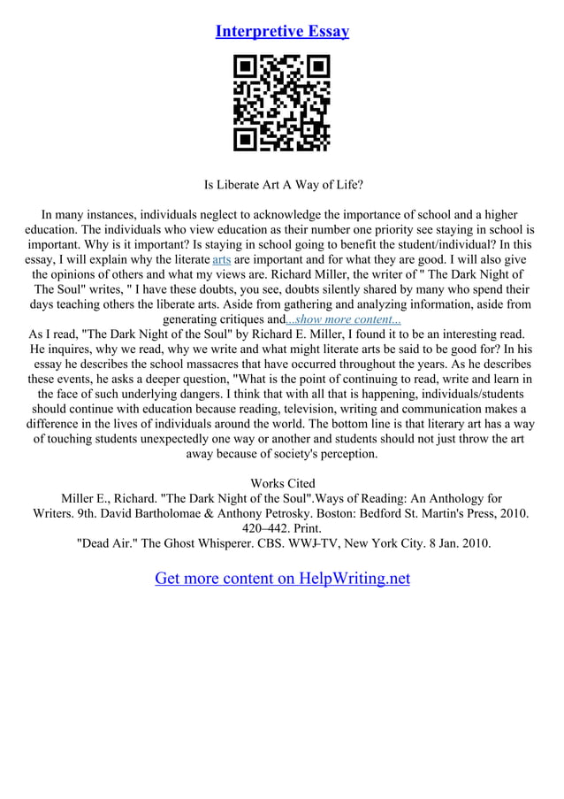 Interpretive Essay Examples | PDF