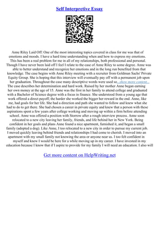 Interpretive Essay Examples | PDF