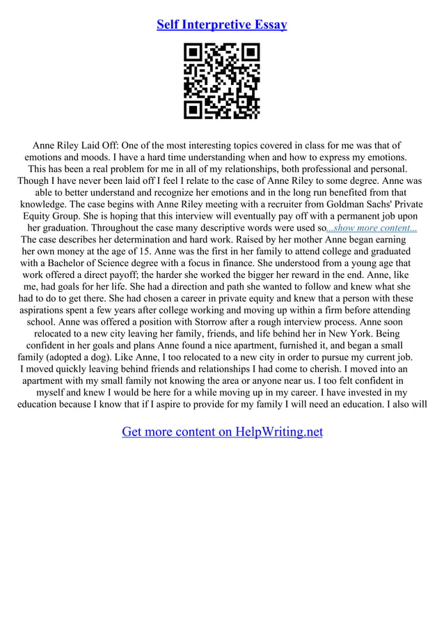 Interpretive Essay Examples | PDF