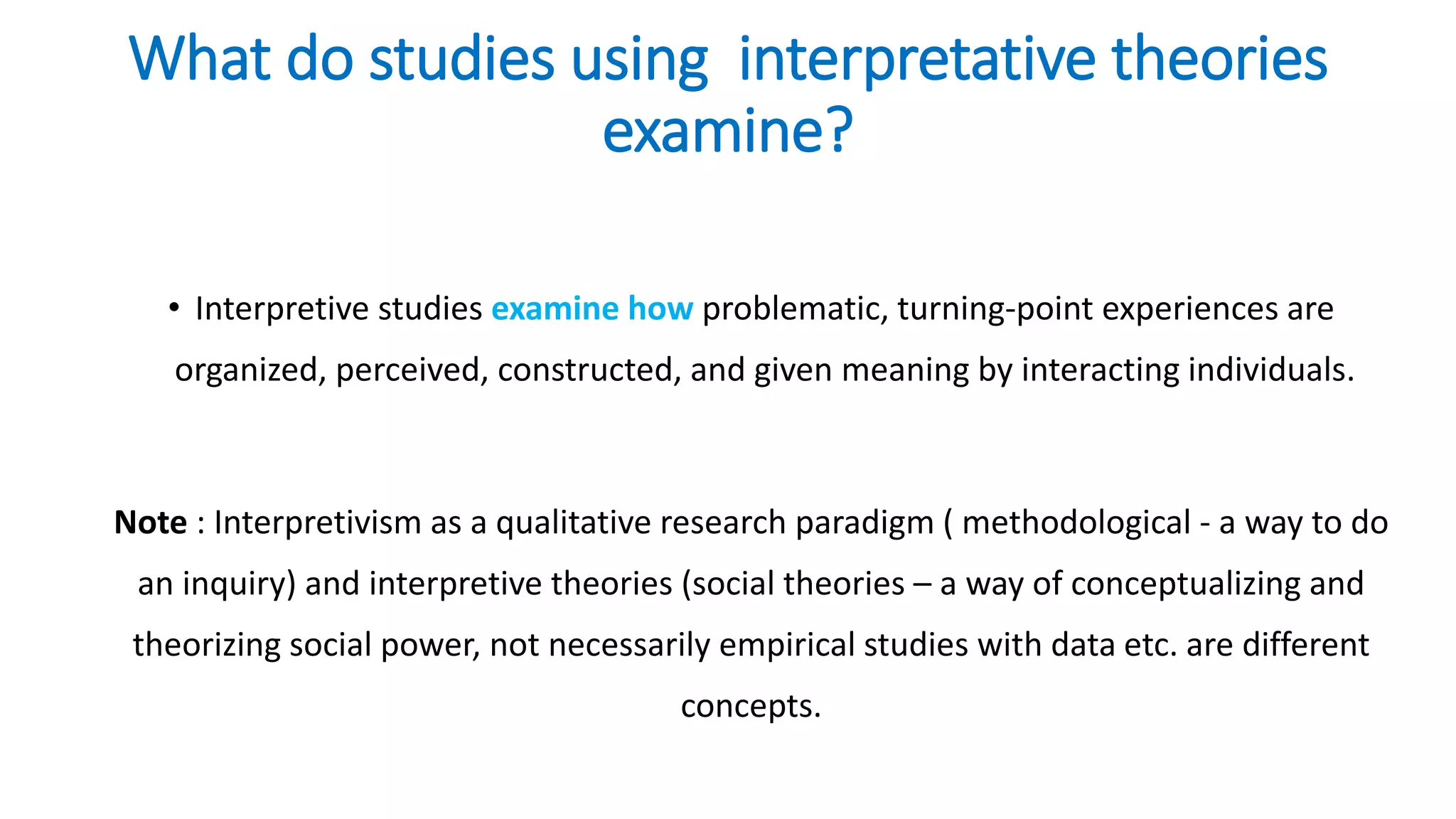 Interpretive paradigm presentation by vicky & savithiri | PPTX