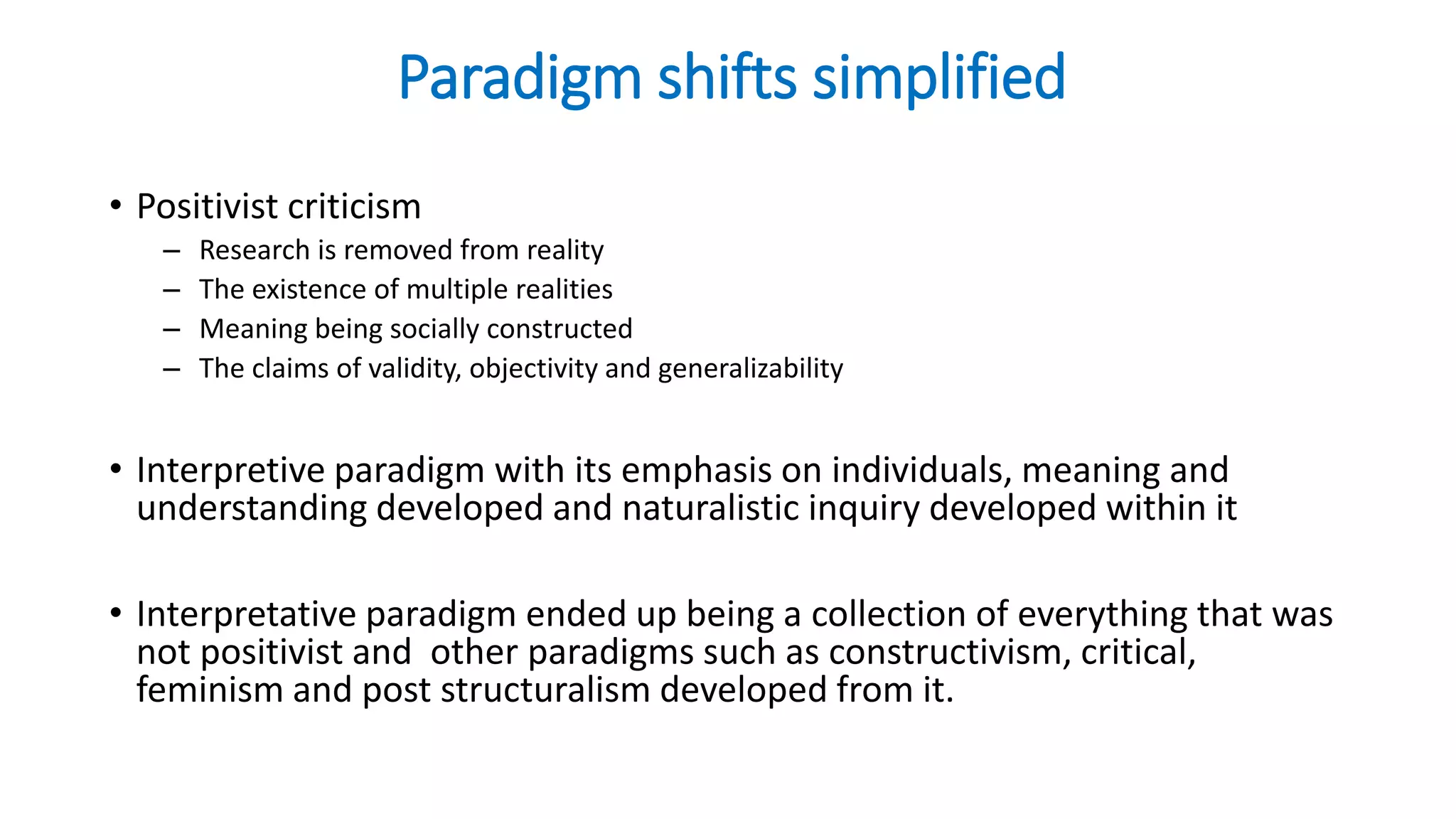 Interpretive paradigm presentation by vicky & savithiri | PPTX