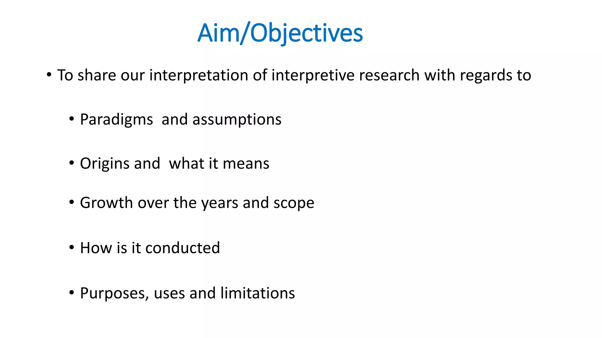 Interpretive paradigm presentation by vicky & savithiri | PPTX