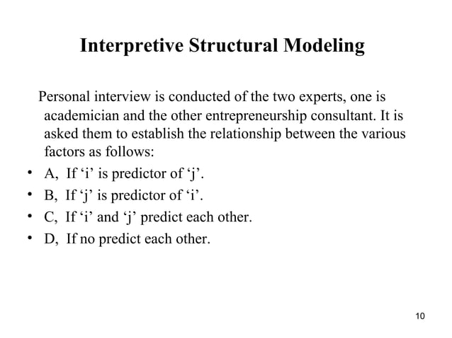 Interpretive structural modeling | PPT | Business | Business and Finance
