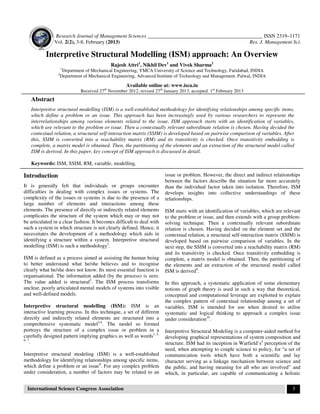 InterpretiveStructuralModellingISMapproachOnOverview2.ISCA-RJMS-2012 ...