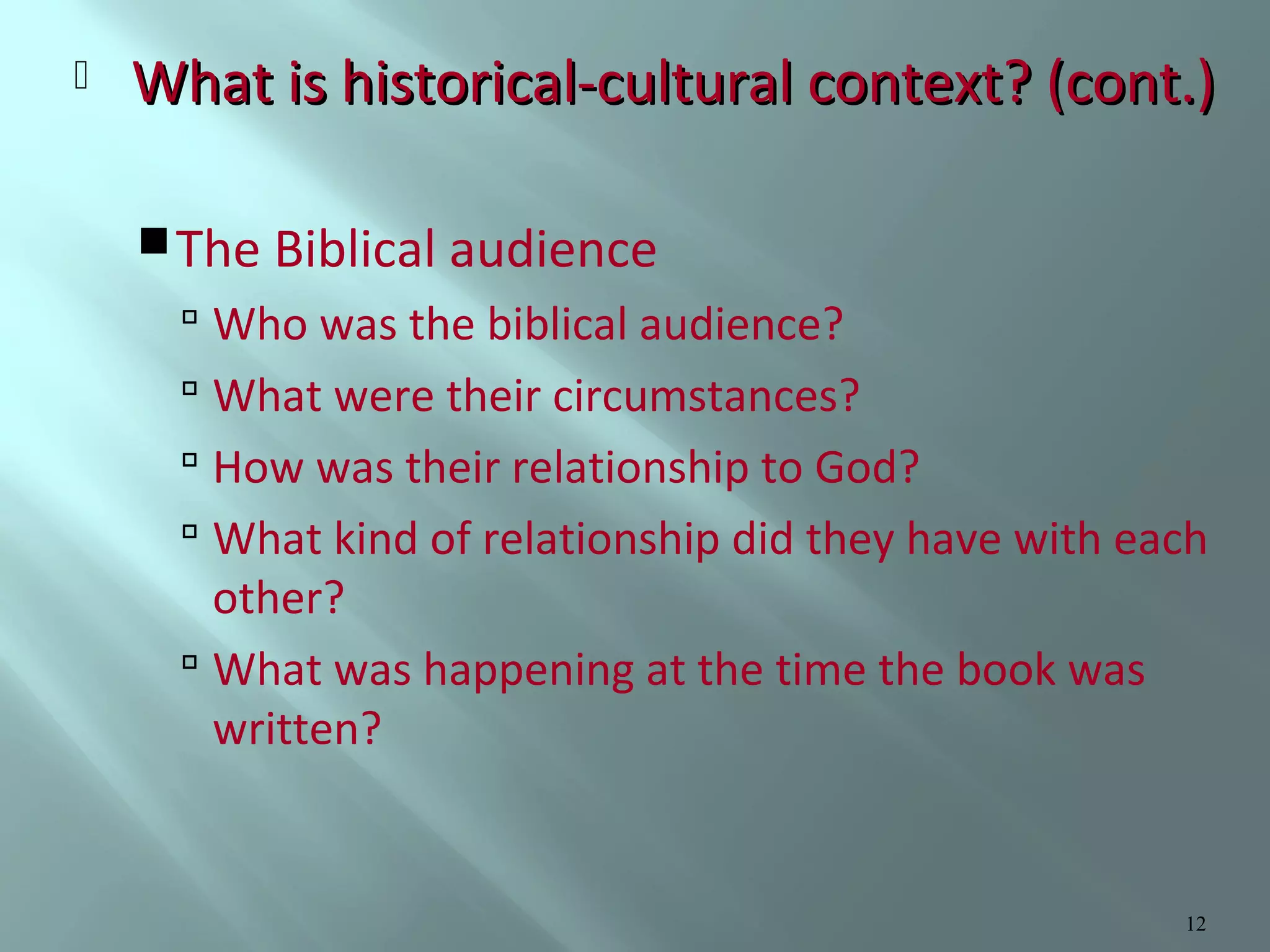 Learning How To Interpret Scripture Through Context | PPT