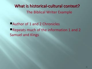 Learning How To Interpret Scripture Through Context | PPT
