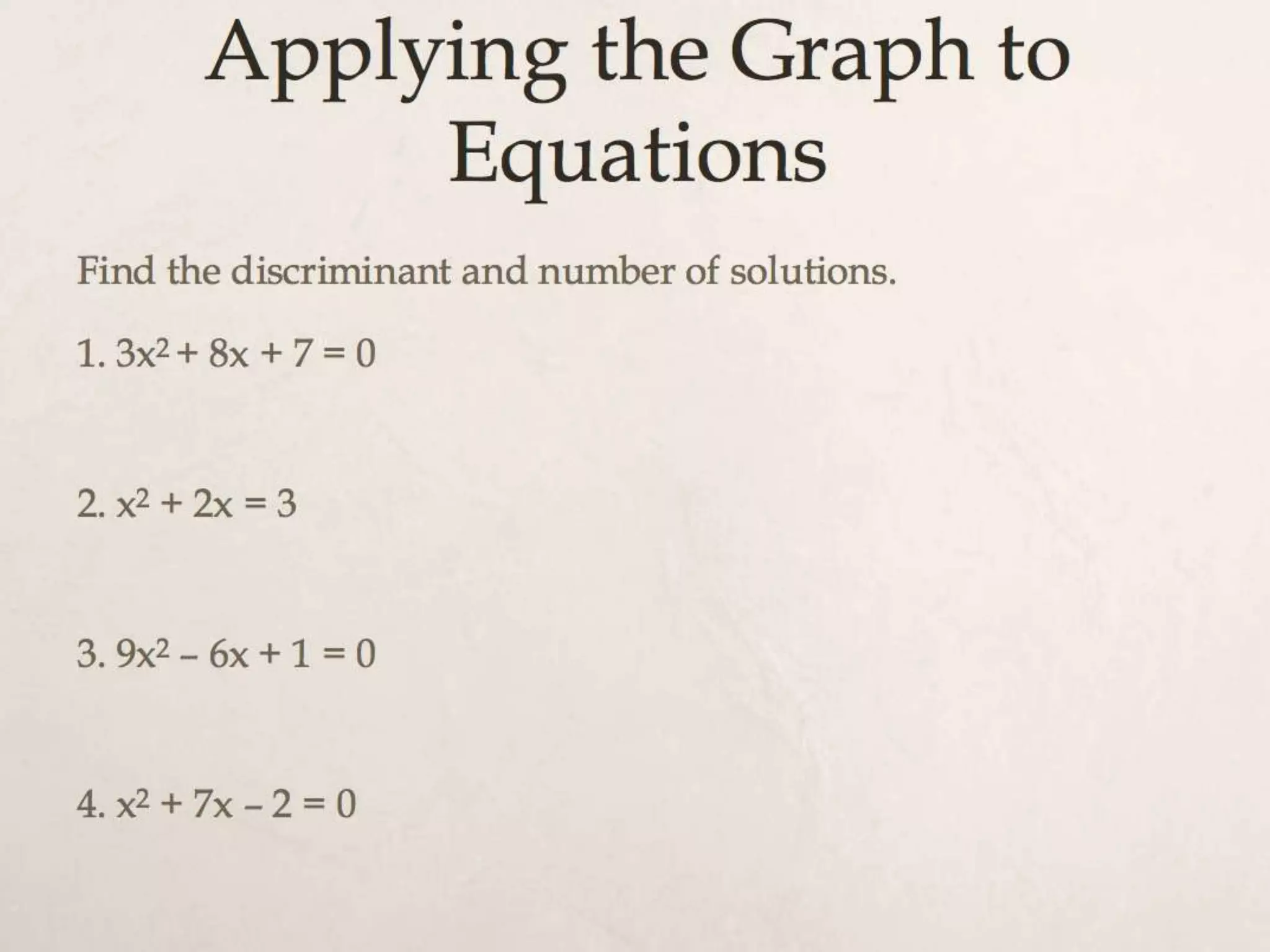Interpret the discriminant | PPTX