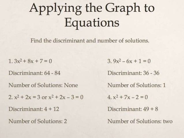 Interpret the discriminant | PPTX