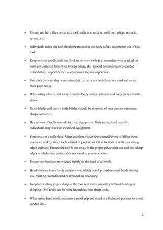 Interpret the tools and equipments selection | DOCX