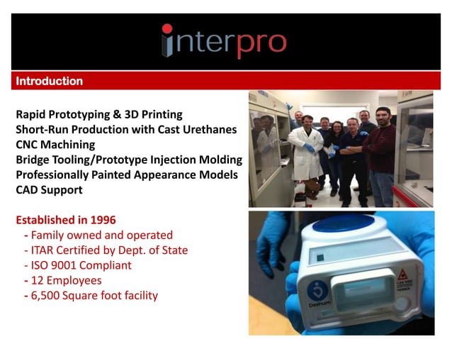 Interpro: 3D printing, additive manufacturing, rapid prototyping and ...