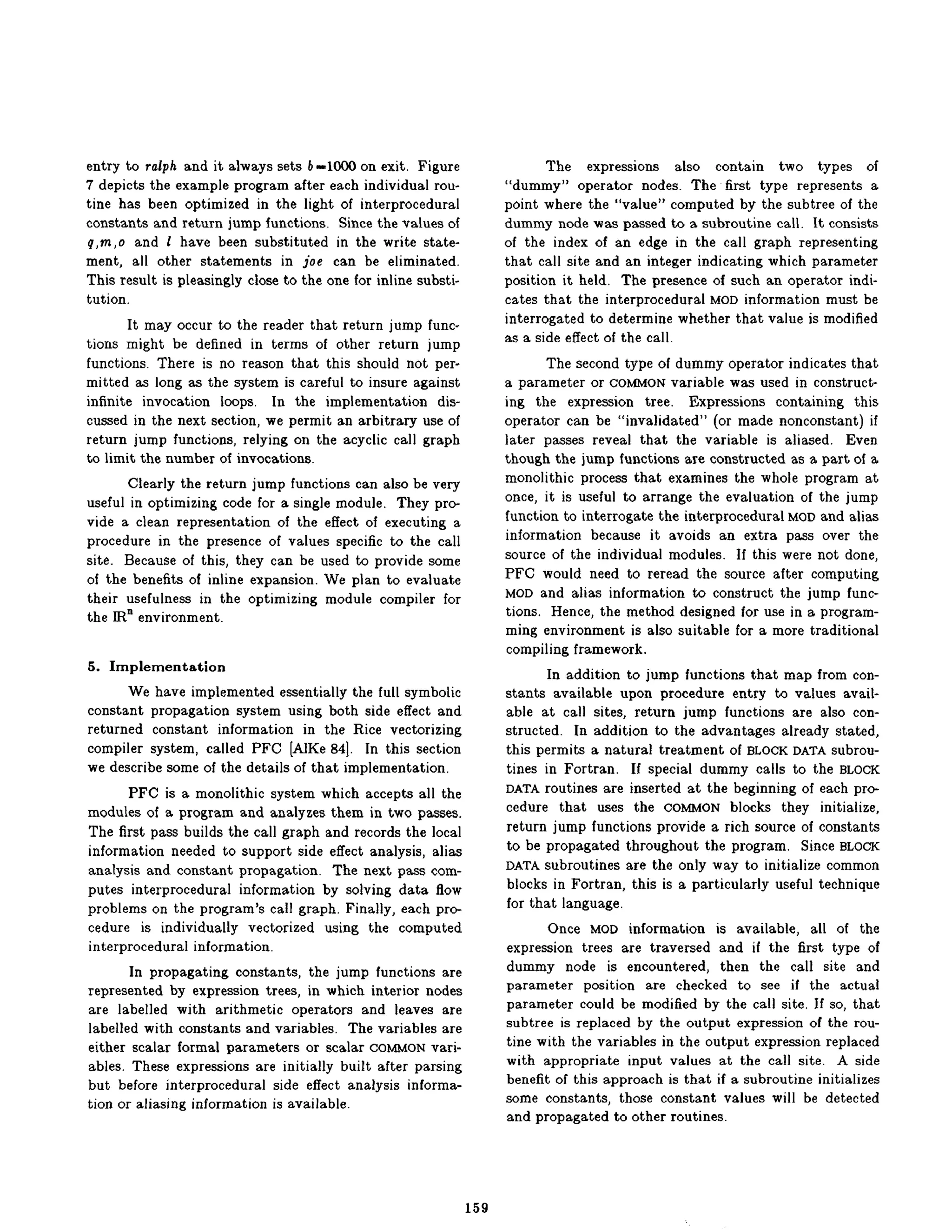 Interprocedural Constant Propagation | PDF