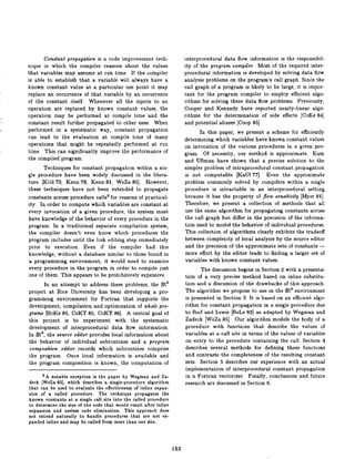 Interprocedural Constant Propagation | PDF