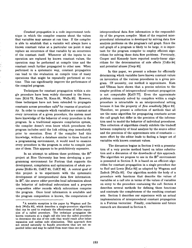 Interprocedural Constant Propagation | PDF