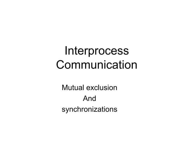 Inter process communication | PPT