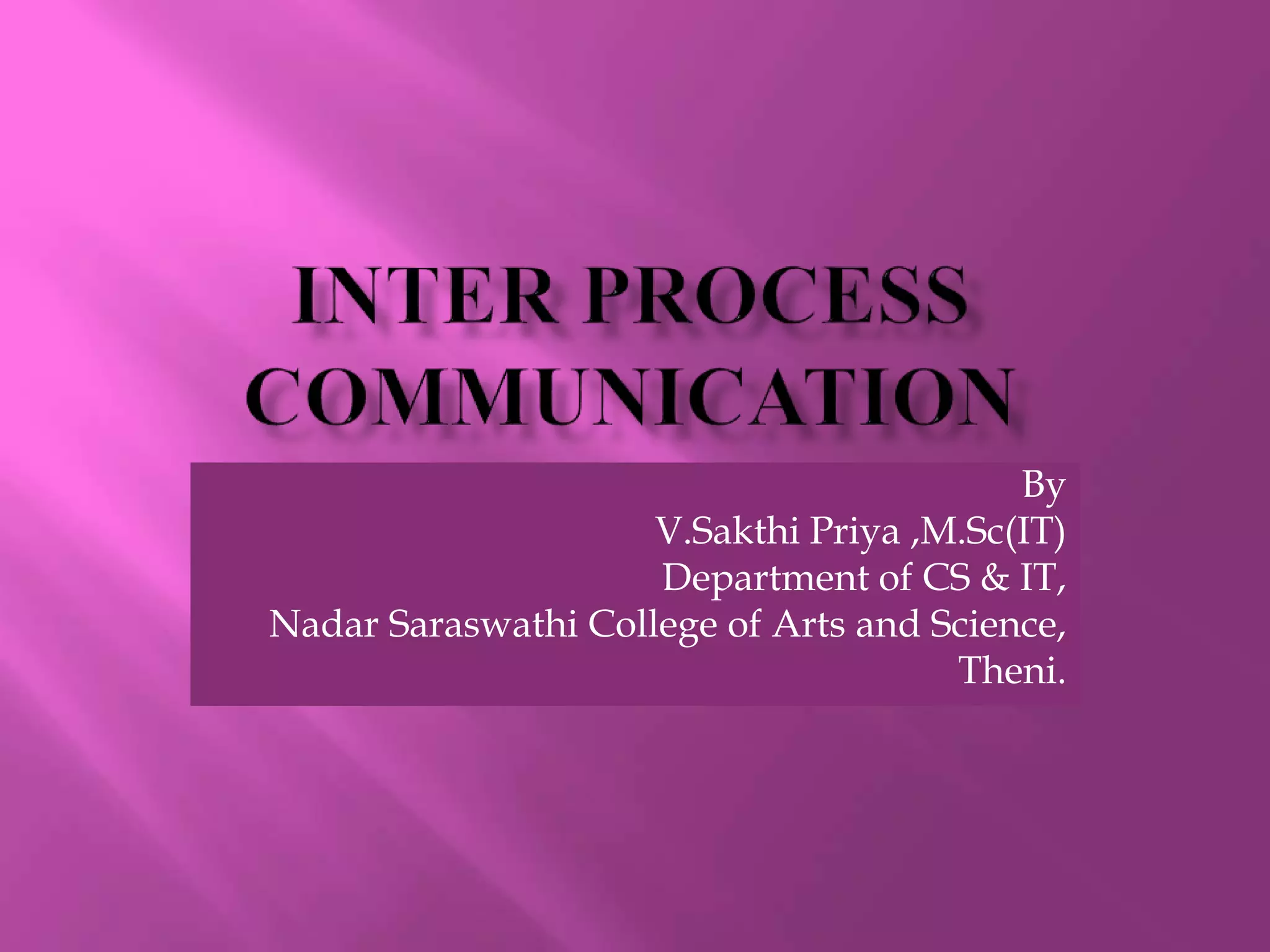 Inter process communication | PPT