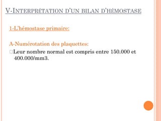 Interprétation d'un bilan d'hémostase TP TCK INR | PPTX