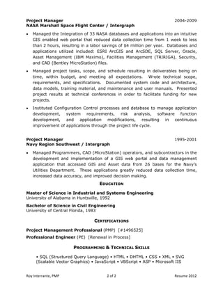 Resume - Roy Interrante, PMP | PDF