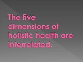 Interrelatedness of health dimensions | PPTX