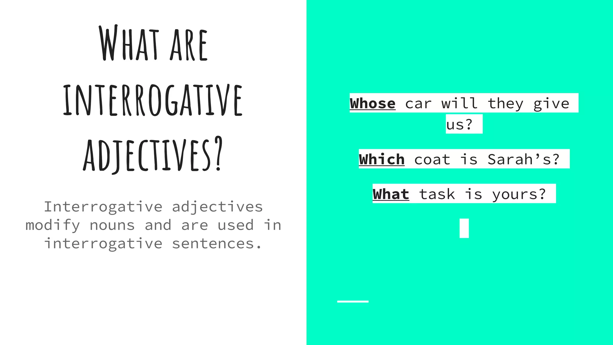 Interrogative adjectives | PPTX