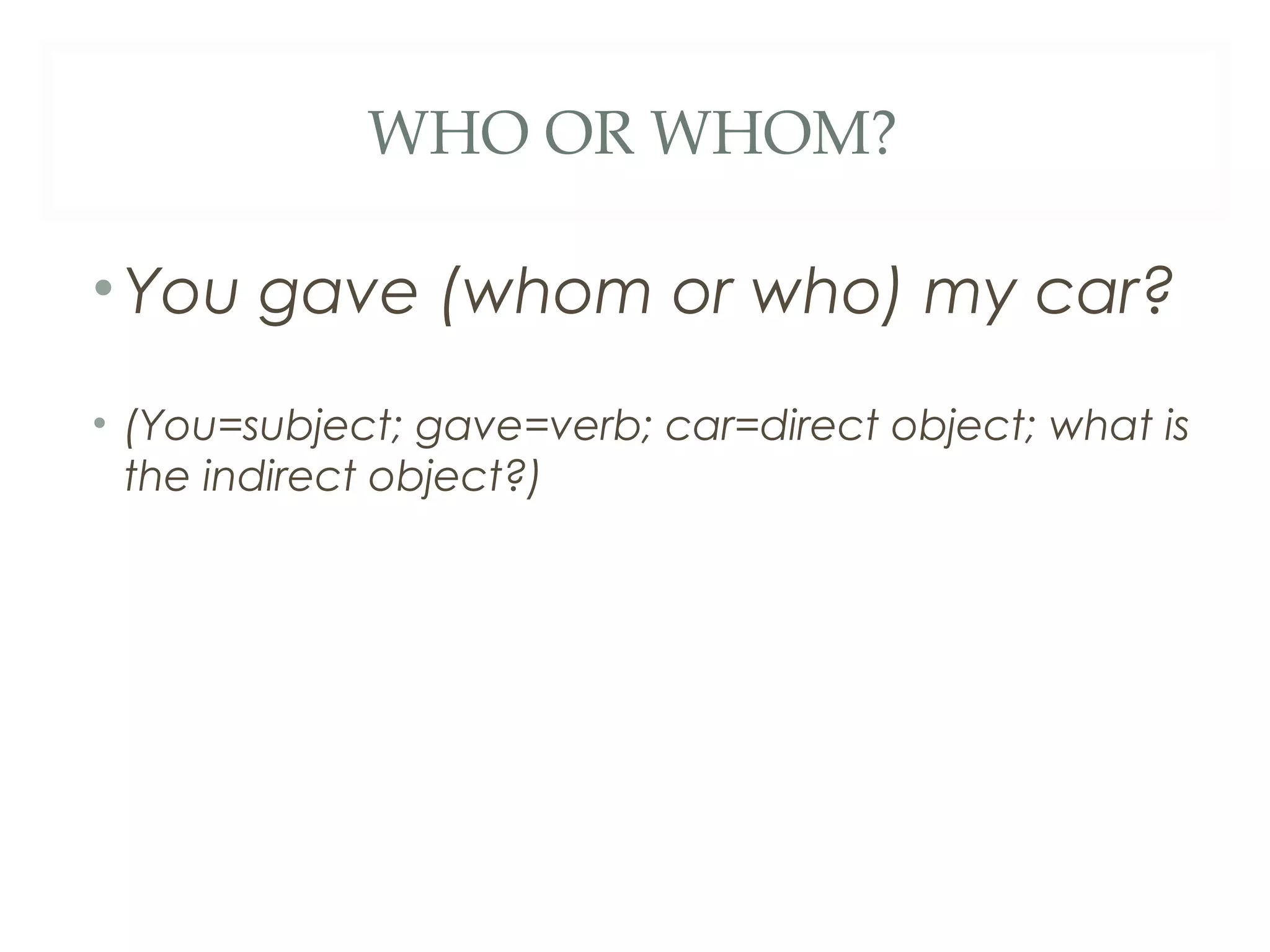 Interrogative and demonstrative pronouns | PPT