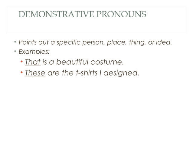 Interrogative and demonstrative pronouns | PPT