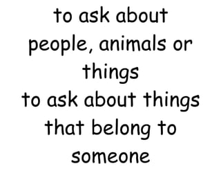 Interrogative pronouns | PPT