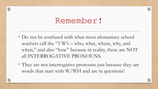 Interrogative pronouns | PPTX
