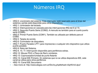 Interrupciones bios y irq | PPTX