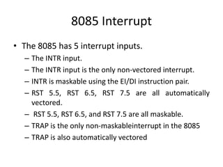 Introduction to Interrupts of 8085 microprocessor | PPT