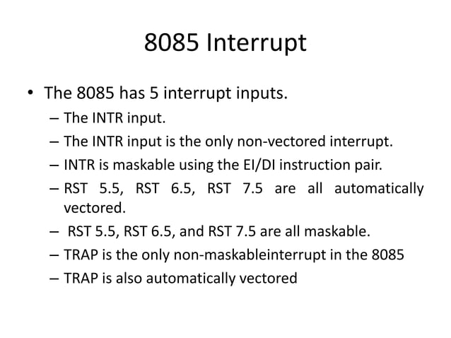 Introduction to Interrupts of 8085 microprocessor | PPT Introduction to Interrupts of 8085 microprocessor | PPT