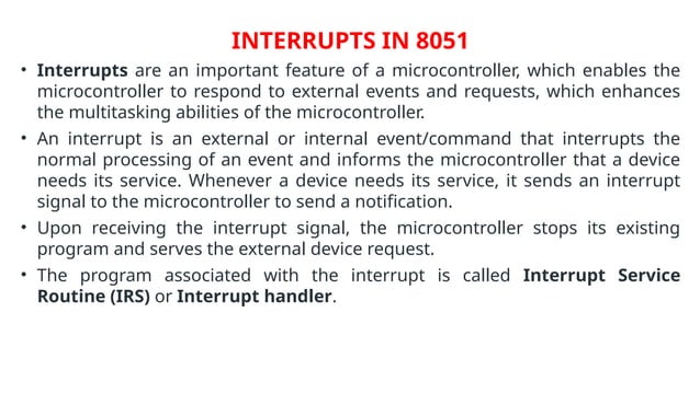 Interrupt in 8051 microcontrollers .pptx