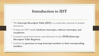 INTERRUPT DESCRIPTOR TABLE vv& IDTR.pptx