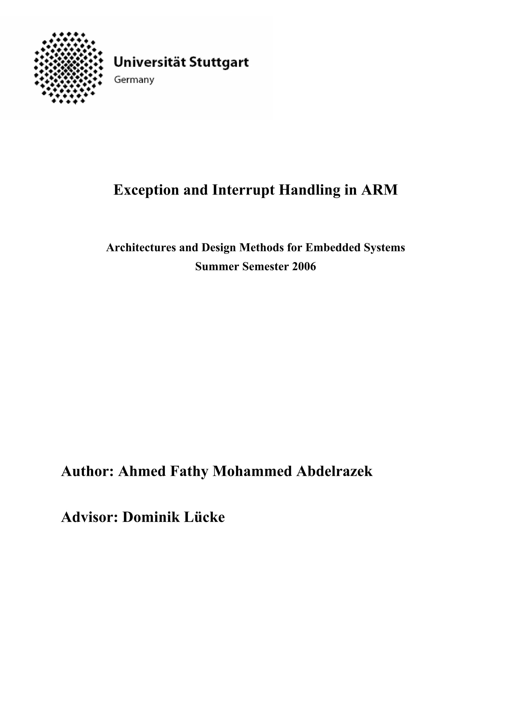 ARM Interrupt Handling Techniques for Embedded Systems | PDF ARM Interrupt Handling Techniques for Embedded Systems | PDF