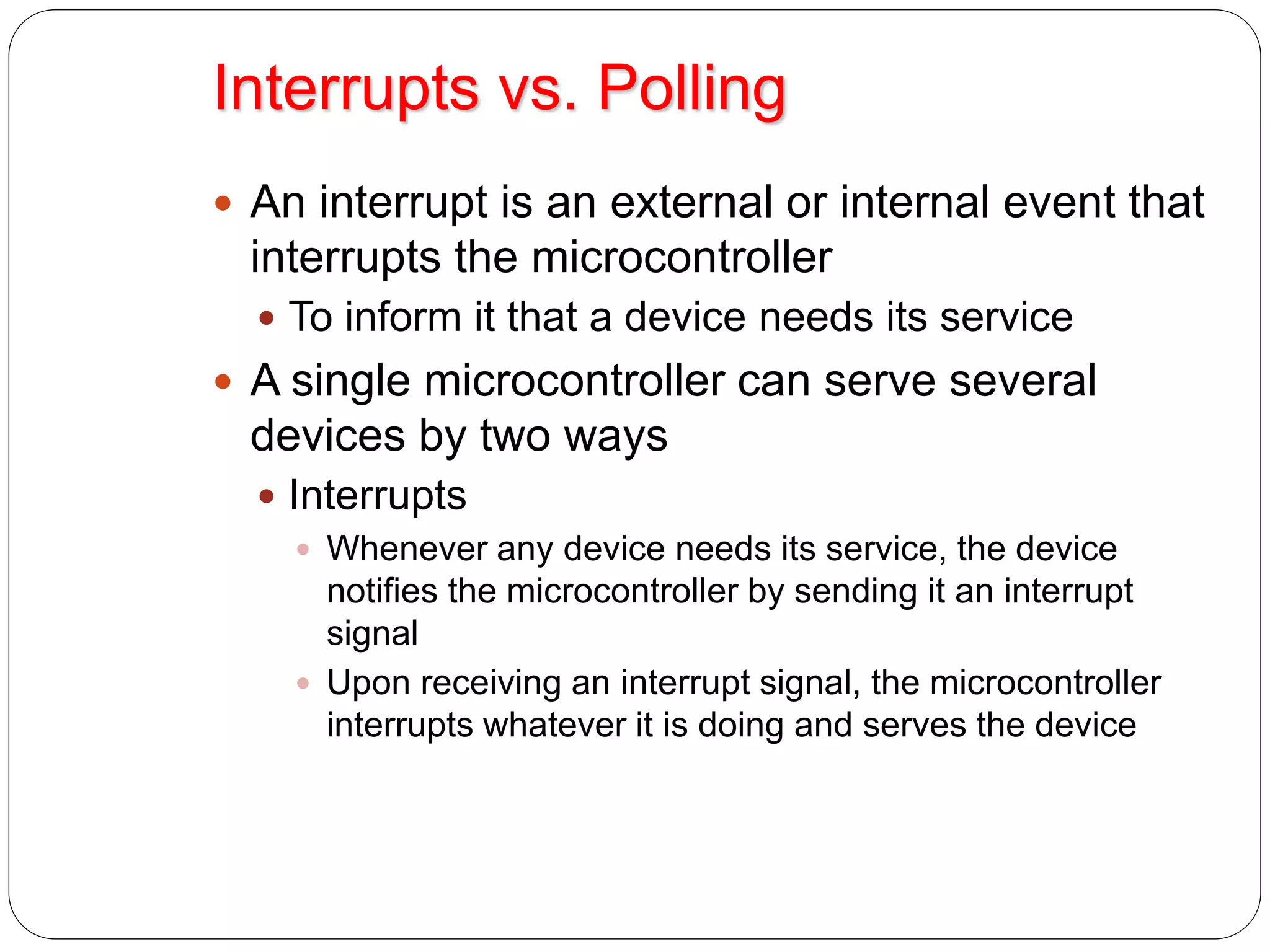 Interrupt in 8051 | PPTX | Operating Systems | Computer Software and Applications