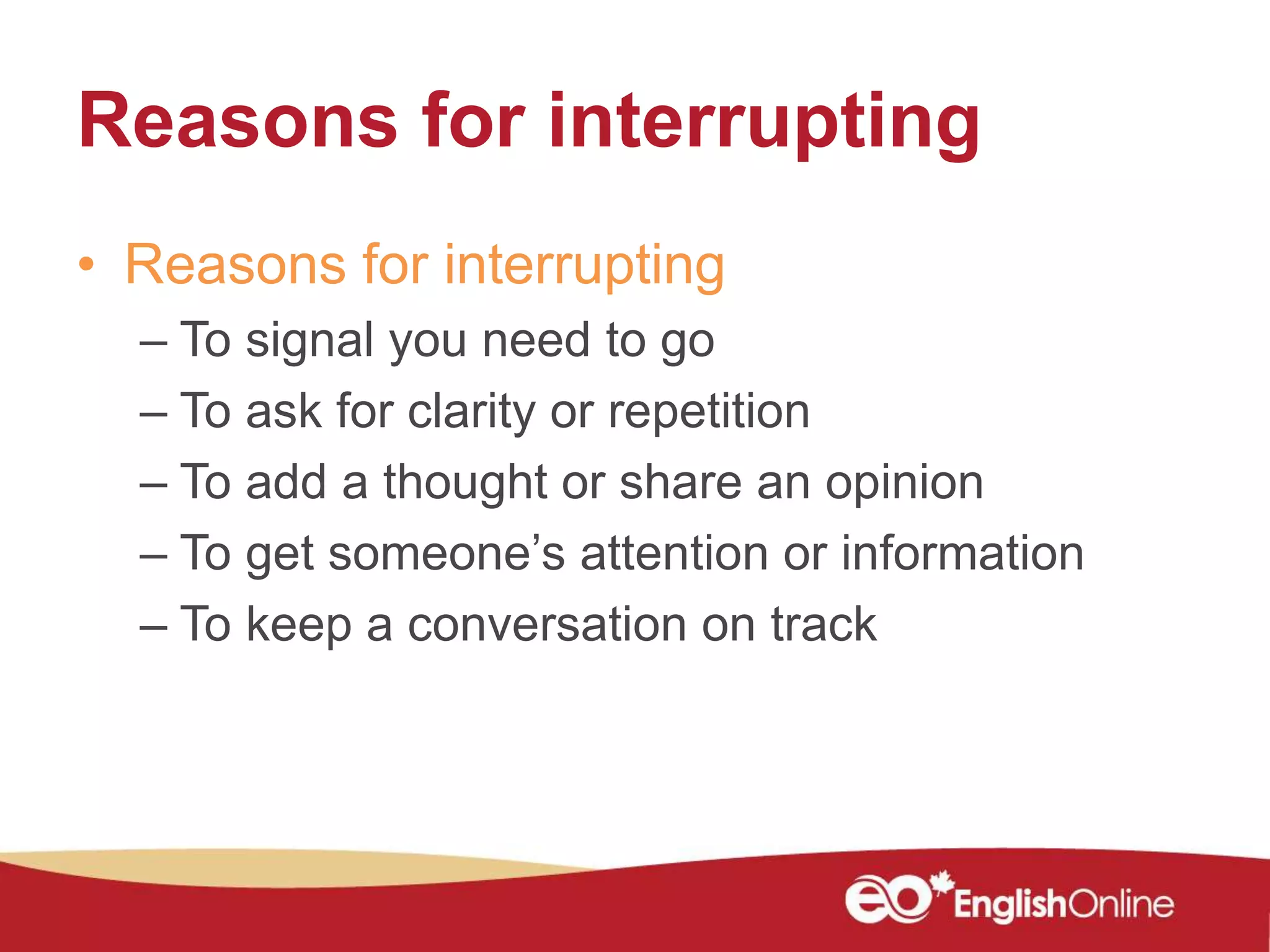 Interrupting politely | PPTX