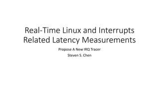 Interrupt latency and its measurements methods | PPTX