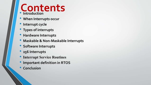 Interrupt in real time system | PPTX | Operating Systems | Computer Software and Applications