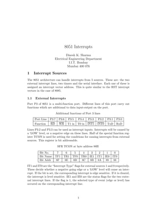 8051 Interrupts | PDF