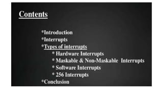 interrupts.pptx | Operating Systems | Computer Software and Applications