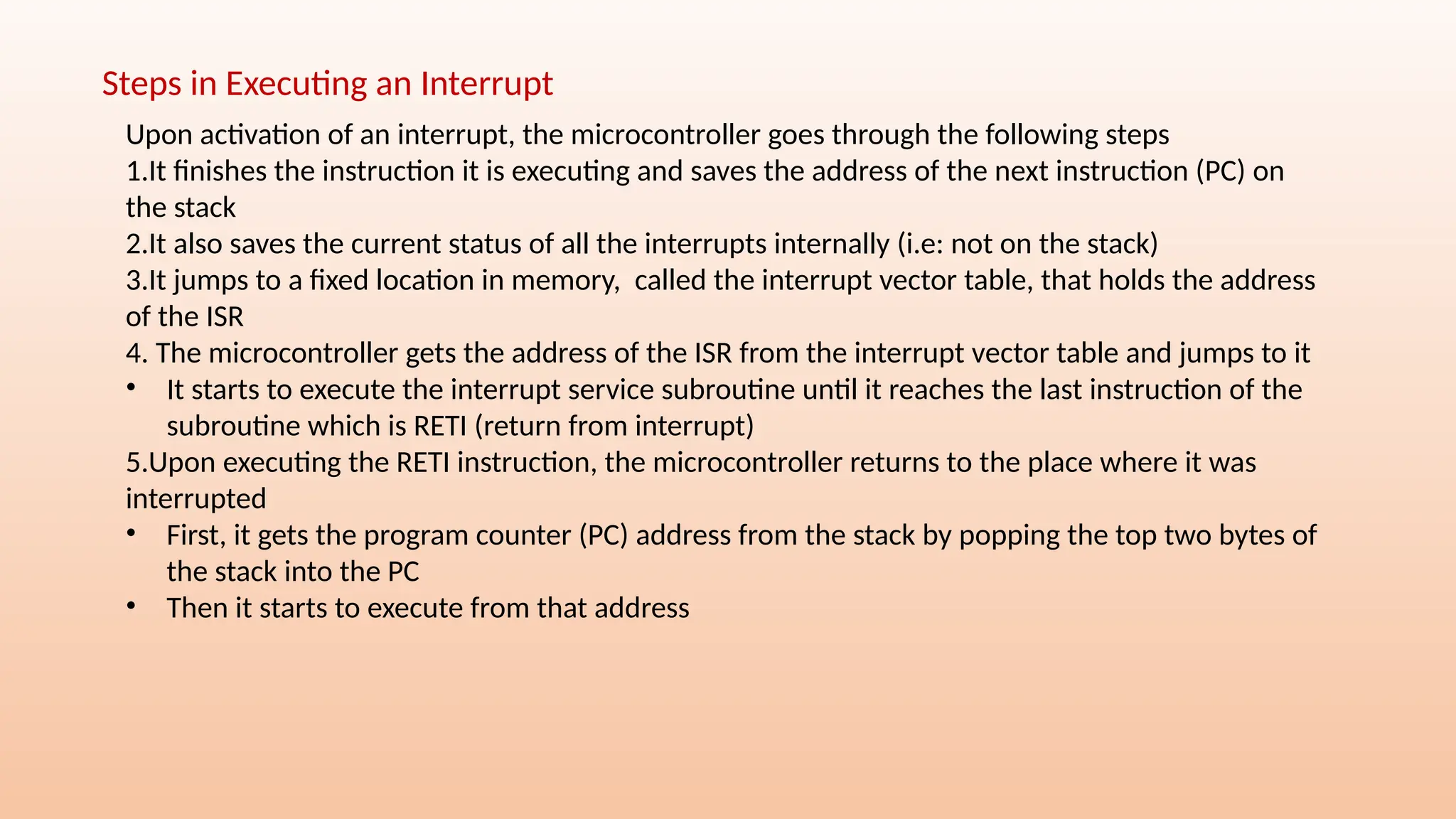 hardware interrupts in 8051 microcontroller | PPTX