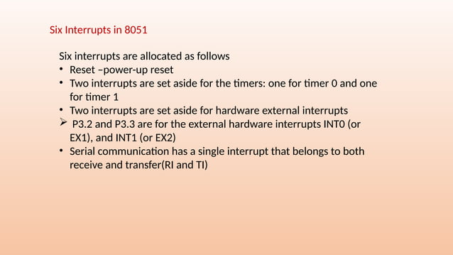 hardware interrupts in 8051 microcontroller | PPTX hardware interrupts in 8051 microcontroller | PPTX