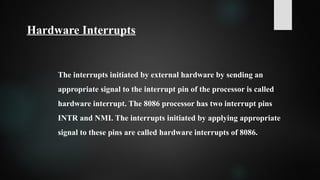 Interrupts 8086. Microprocessor interfacing | PPTX