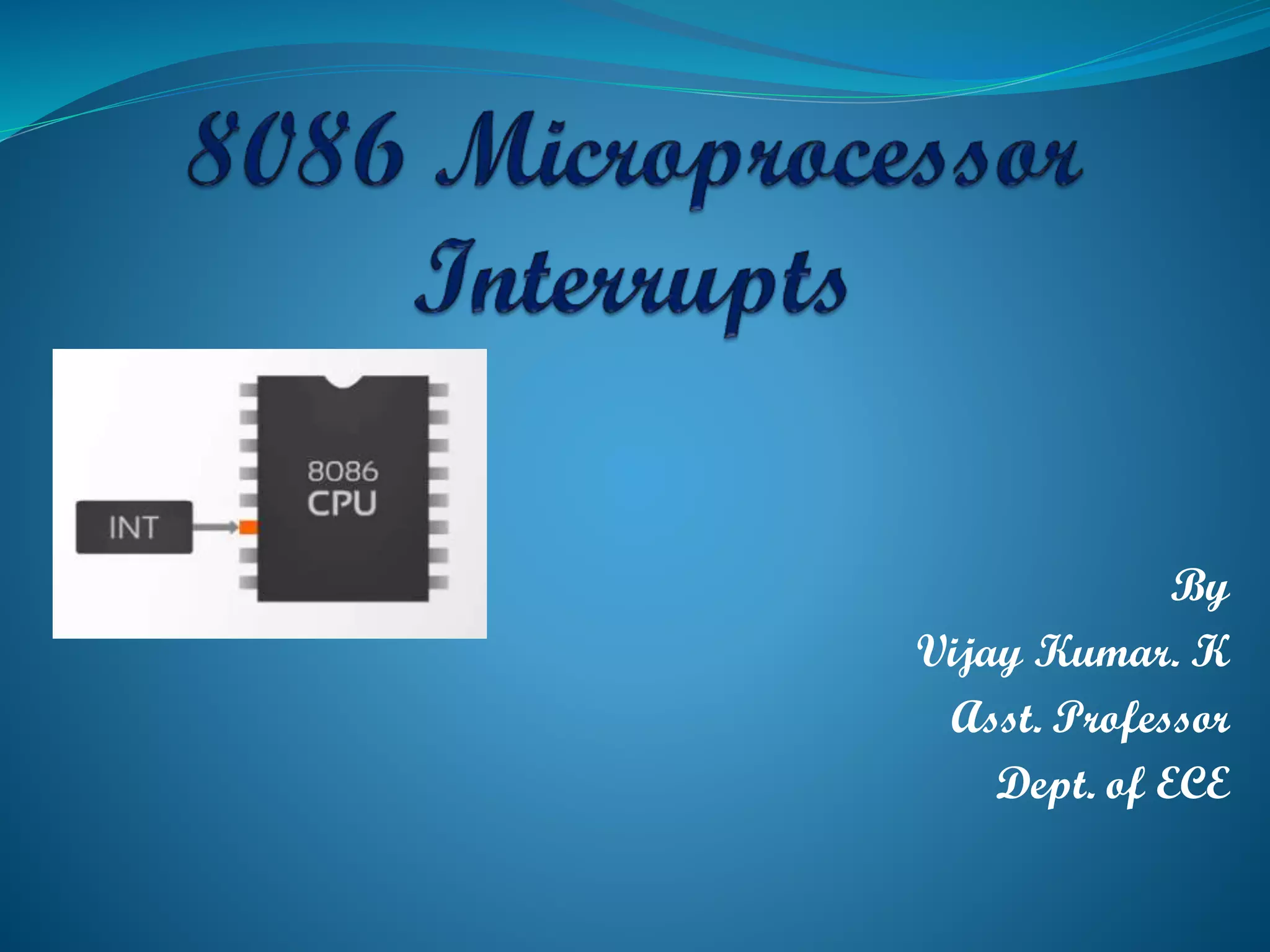 8086 Interrupts & With DOS and BIOS by vijay | PPTX