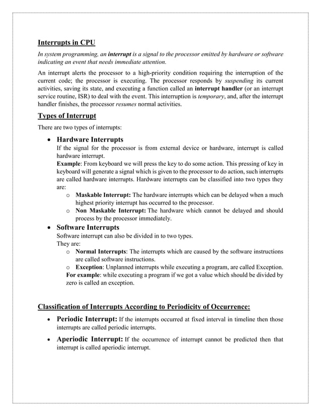 Interrupts in CPU | PDF