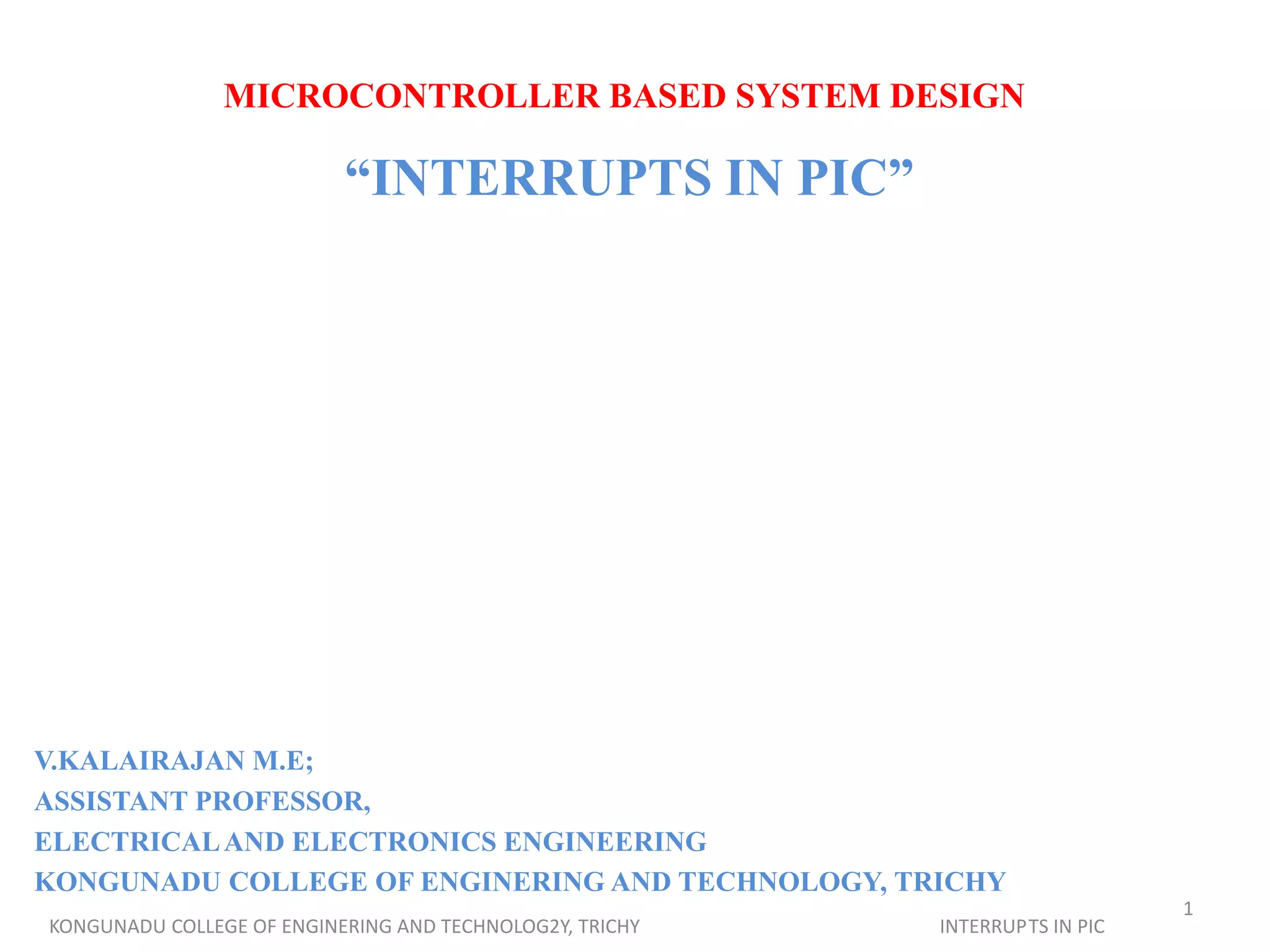 Interrupts in pic | PPTX
