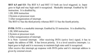 Interrupts of microprocessor 8085 | PPT