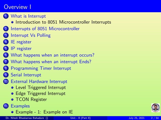 Interrupts Of Microcontroller 8051 Ppt