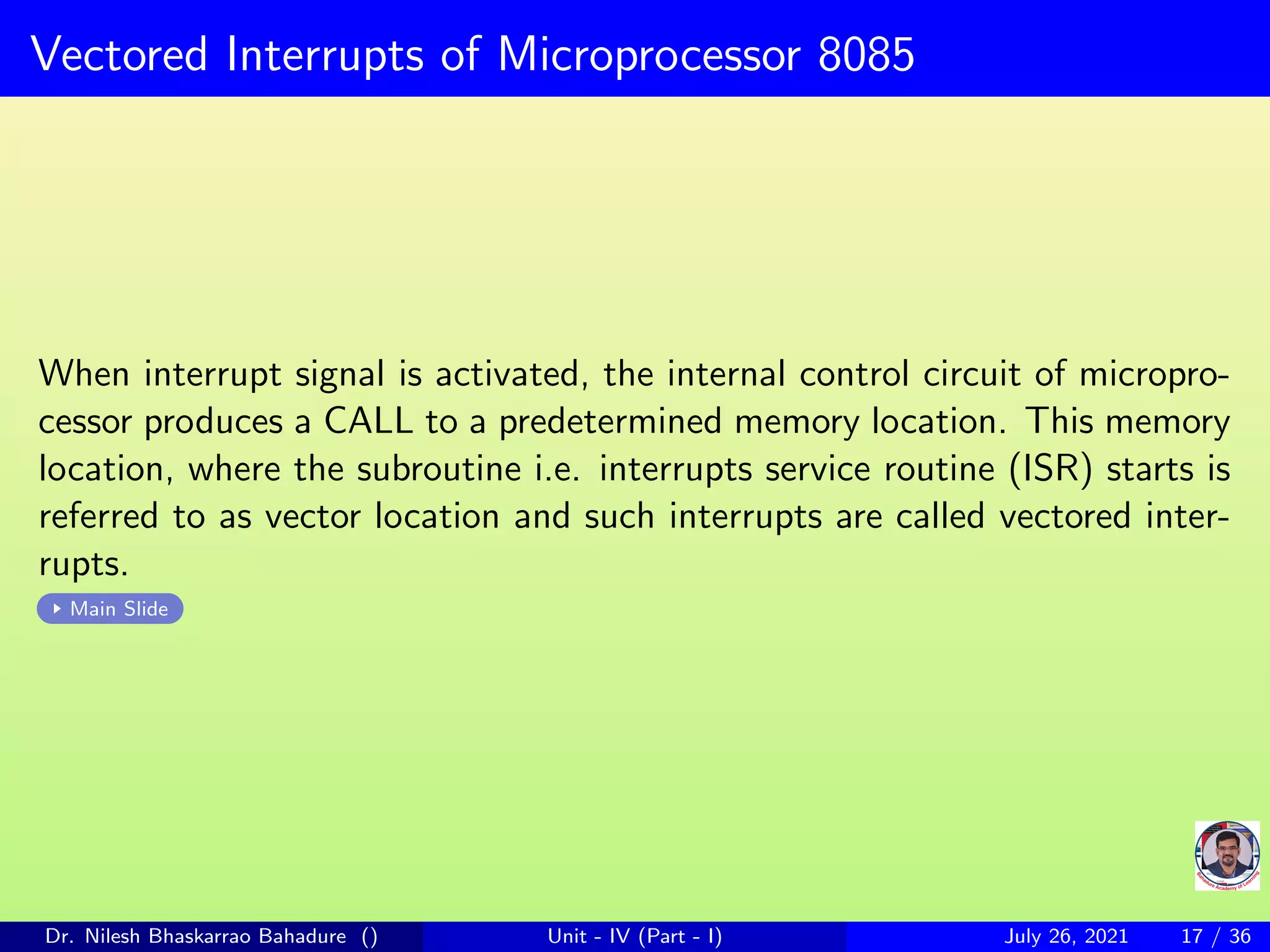 Interrupts of microprocessor 8085 | PDF