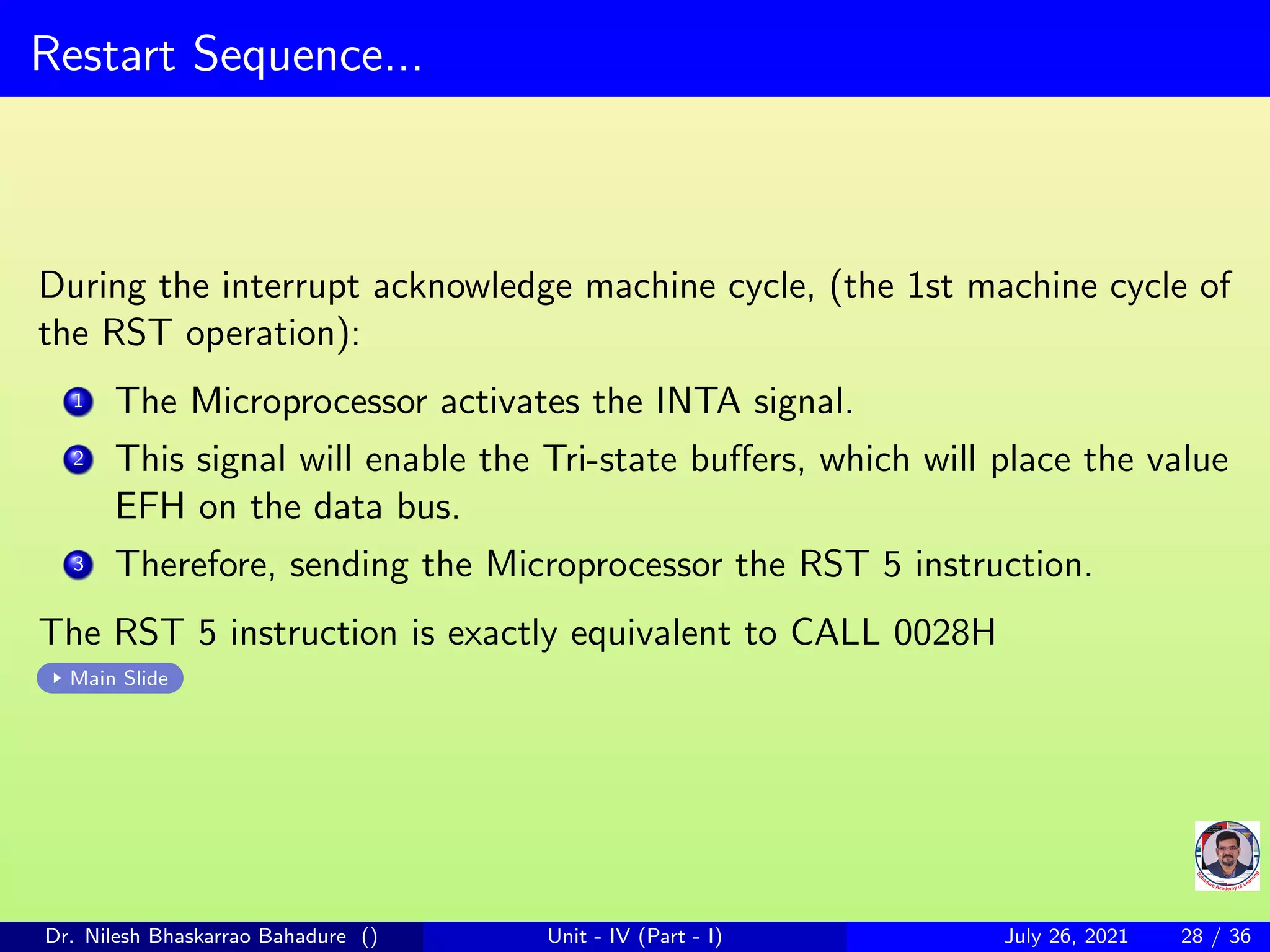 Interrupts of microprocessor 8085 | PDF