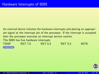 Interrupts of microprocessor 8085 | PDF